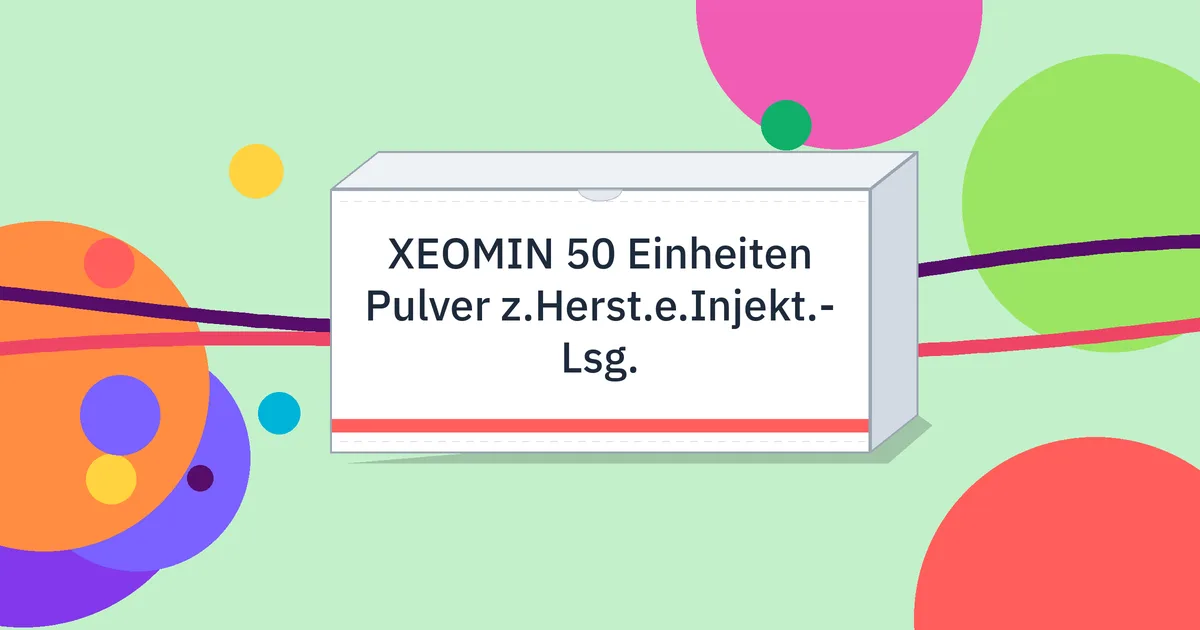 Symbolbild: Packung mit der Aufschrift XEOMIN 50 Einheiten Pulver z.Herst.e.Injekt.-Lsg. (PZN 15371498) – Verfügbarkeit und Bezug in Apotheken in Frankfurt am Main