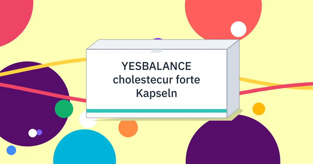 Symbolbild: Packung mit der Aufschrift YESBALANCE cholestecur forte Kapseln (PZN 20636651) – Verfügbarkeit und Bezug in Apotheken in Frankfurt am Main
