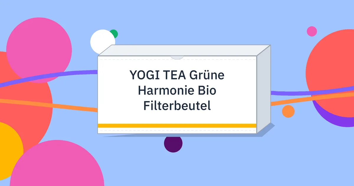 Symbolbild: Packung mit der Aufschrift YOGI TEA Grüne Harmonie Bio Filterbeutel (PZN 09688110) – Verfügbarkeit und Bezug in Apotheken in Frankfurt am Main