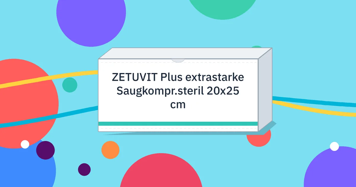 Symbolbild: Packung mit der Aufschrift ZETUVIT Plus extrastarke Saugkompr.steril 20x25 cm (PZN 17908933) – Verfügbarkeit und Bezug in Apotheken in Frankfurt am Main