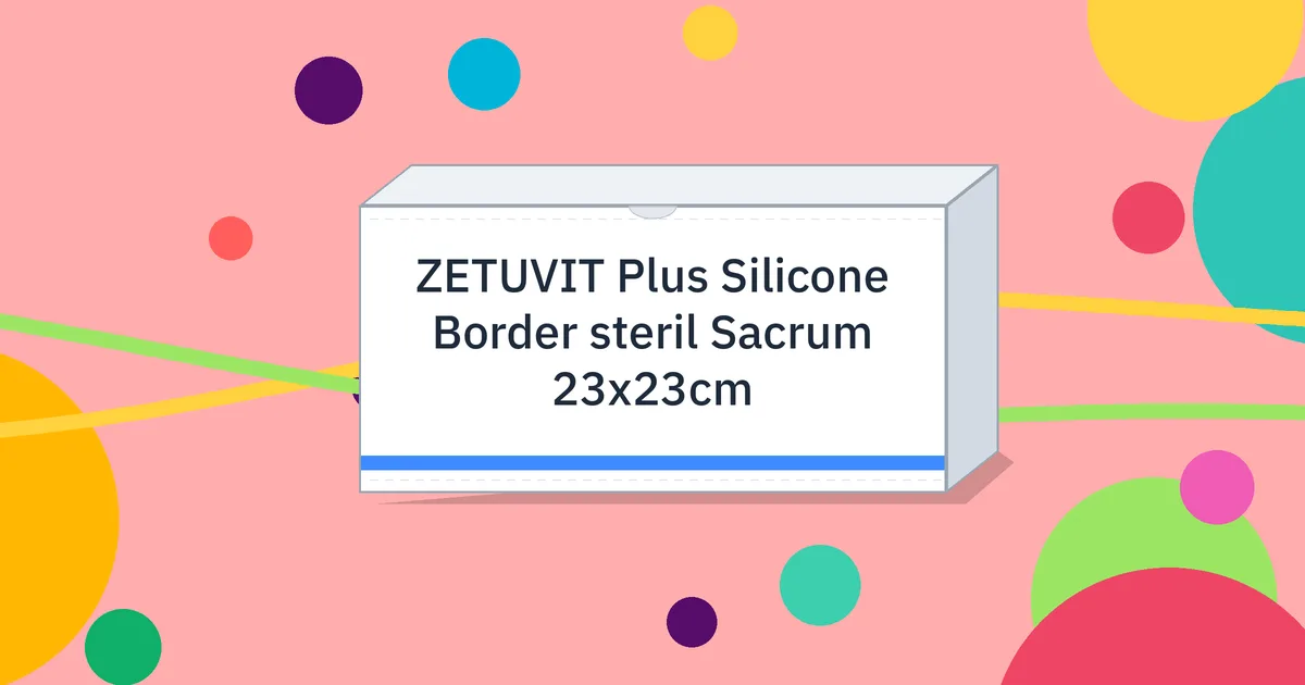 Symbolbild: Packung mit der Aufschrift ZETUVIT Plus Silicone Border steril Sacrum 23x23cm (PZN 20123992) – Verfügbarkeit und Bezug in Apotheken in Frankfurt am Main