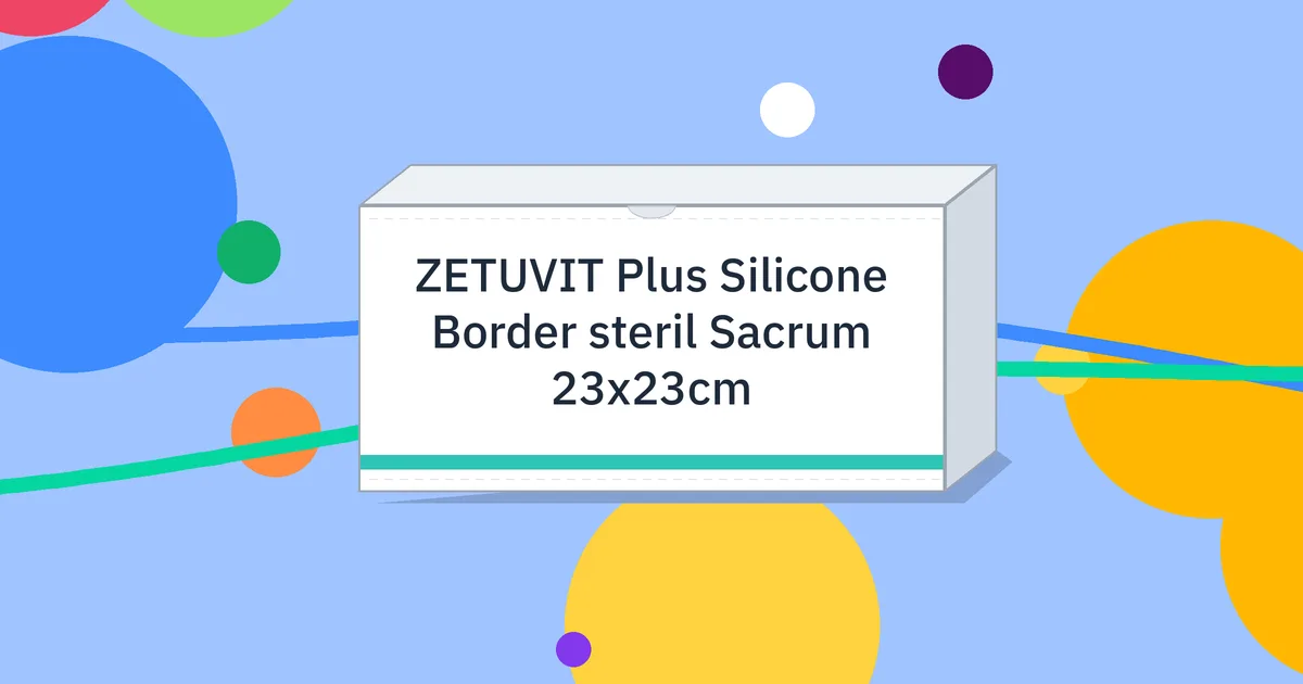 Symbolbild: Packung mit der Aufschrift ZETUVIT Plus Silicone Border steril Sacrum 23x23cm (PZN 20611852) – Verfügbarkeit und Bezug in Apotheken in Frankfurt am Main