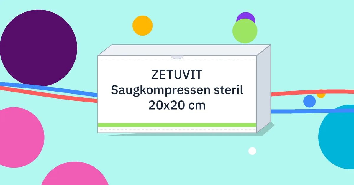 Symbolbild: Packung mit der Aufschrift ZETUVIT Saugkompressen steril 20x20 cm (PZN 18297182) – Verfügbarkeit und Bezug in Apotheken in Frankfurt am Main