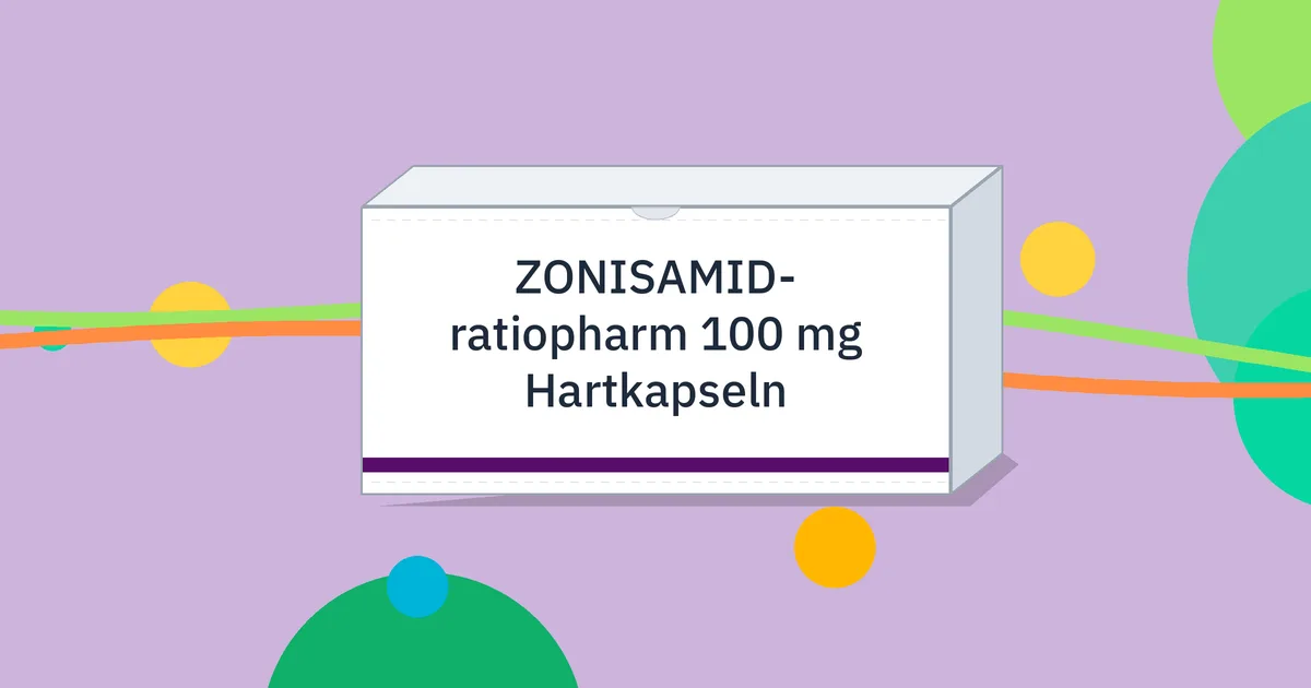 Symbolbild: Packung mit der Aufschrift ZONISAMID-ratiopharm 100 mg Hartkapseln (PZN 18030941) – Verfügbarkeit und Bezug in Apotheken in Frankfurt am Main