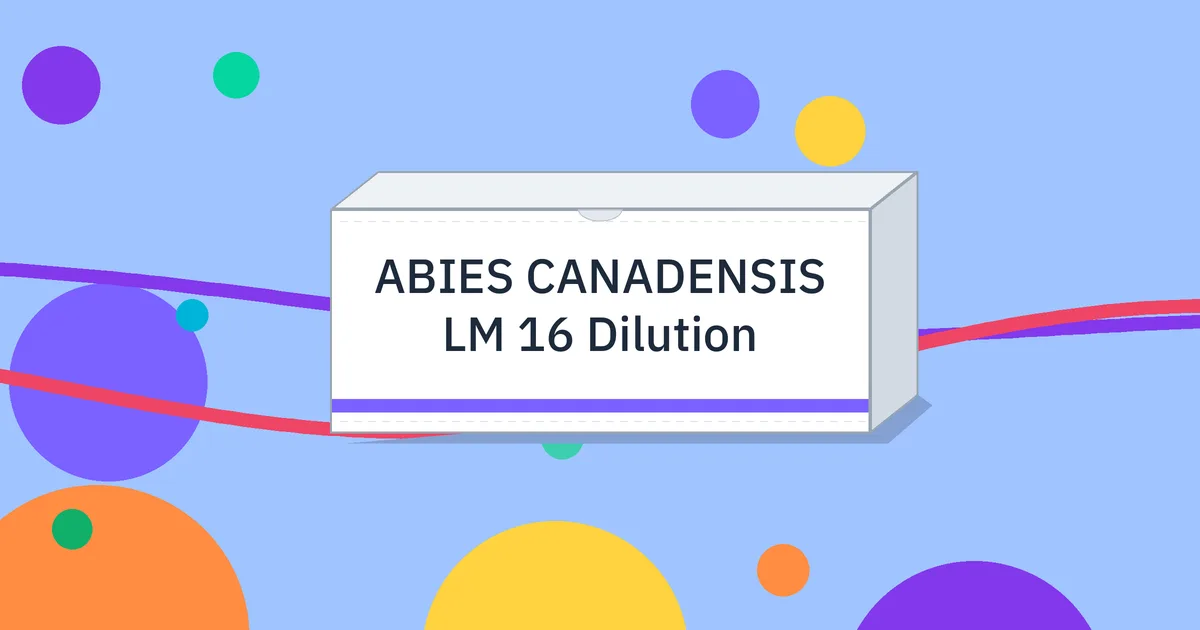 Symbolbild: Packung mit der Aufschrift ABIES CANADENSIS LM 16 Dilution (PZN 13259544) – Verfügbarkeit und Bezug in Apotheken in Frankfurt am Main
