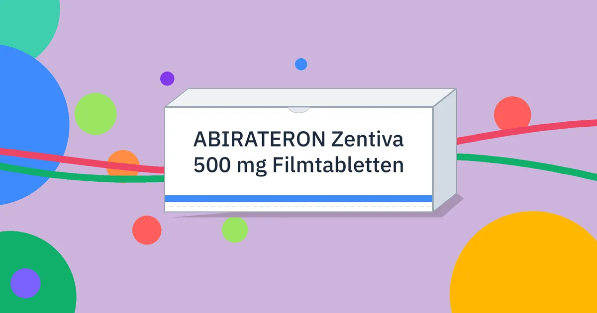 Symbolbild: Packung mit der Aufschrift ABIRATERON Zentiva 500 mg Filmtabletten (PZN 19875853) – Verfügbarkeit und Bezug in Apotheken in Frankfurt am Main