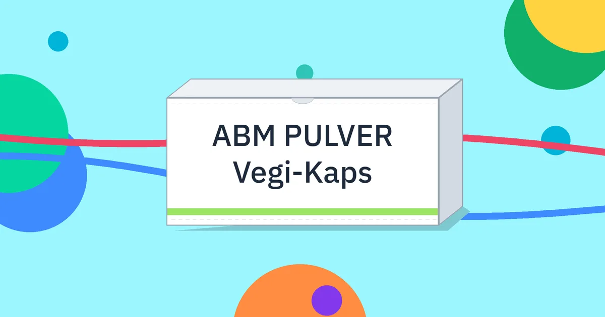Symbolbild: Packung mit der Aufschrift ABM PULVER Vegi-Kaps (PZN 06432686) – Verfügbarkeit und Bezug in Apotheken in Frankfurt am Main