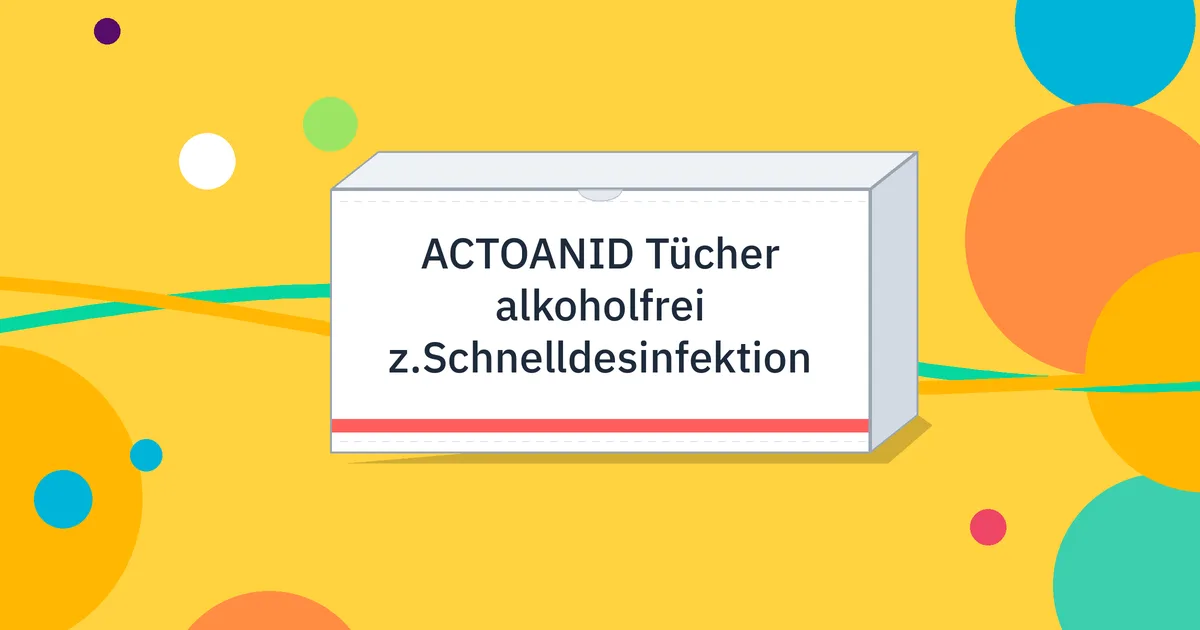 Symbolbild: Packung mit der Aufschrift ACTOANID Tücher alkoholfrei z.Schnelldesinfektion (PZN 09532224) – Verfügbarkeit und Bezug in Apotheken in Frankfurt am Main
