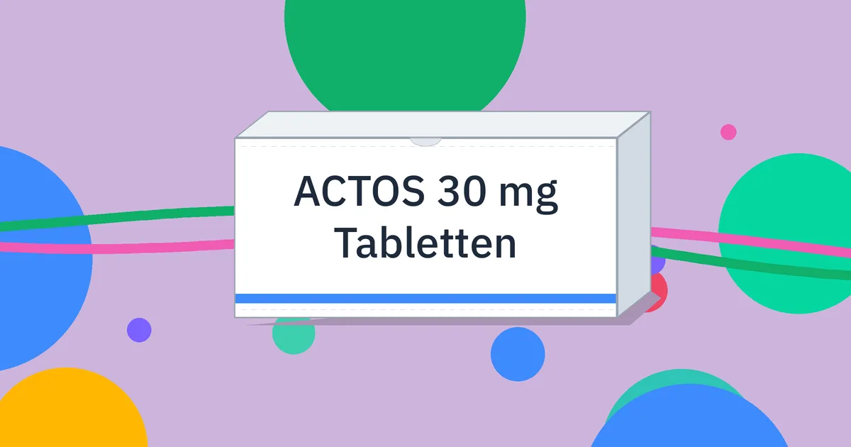 Symbolbild: Packung mit der Aufschrift ACTOS 30 mg Tabletten (PZN 09396755) – Verfügbarkeit und Bezug in Apotheken in Frankfurt am Main