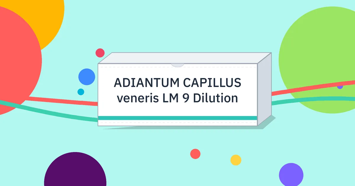 Symbolbild: Packung mit der Aufschrift ADIANTUM CAPILLUS veneris LM 9 Dilution (PZN 13295379) – Verfügbarkeit und Bezug in Apotheken in Frankfurt am Main