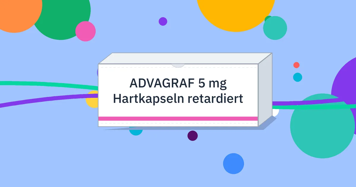 Symbolbild: Packung mit der Aufschrift ADVAGRAF 5 mg Hartkapseln retardiert (PZN 15612631) – Verfügbarkeit und Bezug in Apotheken in Frankfurt am Main