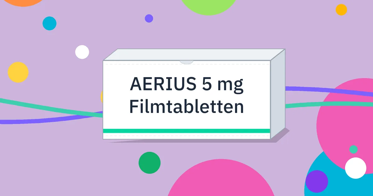Symbolbild: Packung mit der Aufschrift AERIUS 5 mg Filmtabletten (PZN 03417663) – Verfügbarkeit und Bezug in Apotheken in Frankfurt am Main
