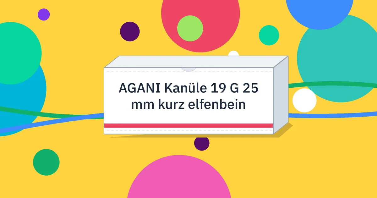 Symbolbild: Packung mit der Aufschrift AGANI Kanüle 19 G 25 mm kurz elfenbein (PZN 01801848) – Verfügbarkeit und Bezug in Apotheken in Frankfurt am Main
