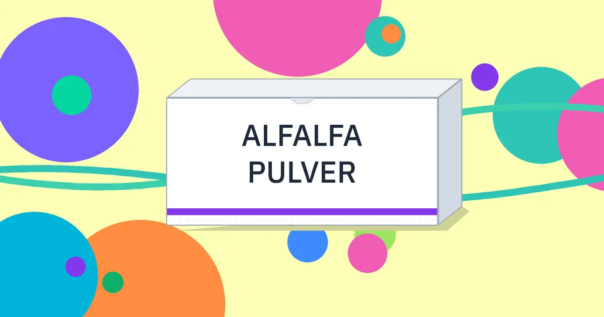 Symbolbild: Packung mit der Aufschrift ALFALFA PULVER (PZN 11078643) – Verfügbarkeit und Bezug in Apotheken in Frankfurt am Main
