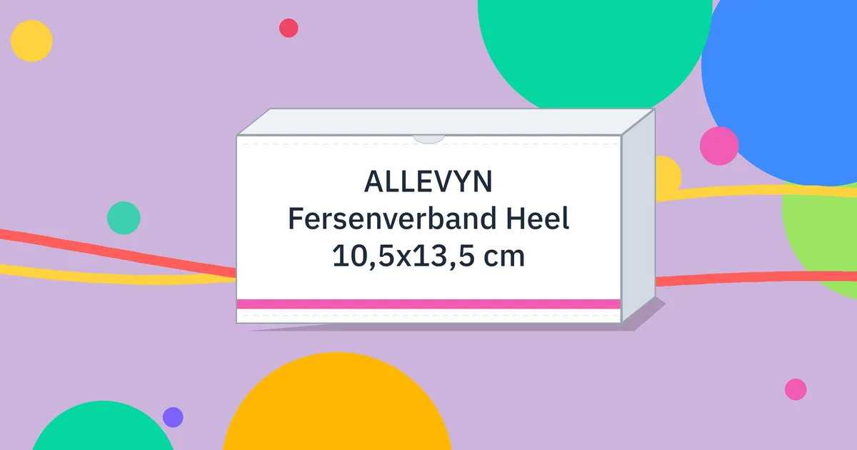 Symbolbild: Packung mit der Aufschrift ALLEVYN Fersenverband Heel 10,5x13,5 cm (PZN 14144872) – Verfügbarkeit und Bezug in Apotheken in Frankfurt am Main