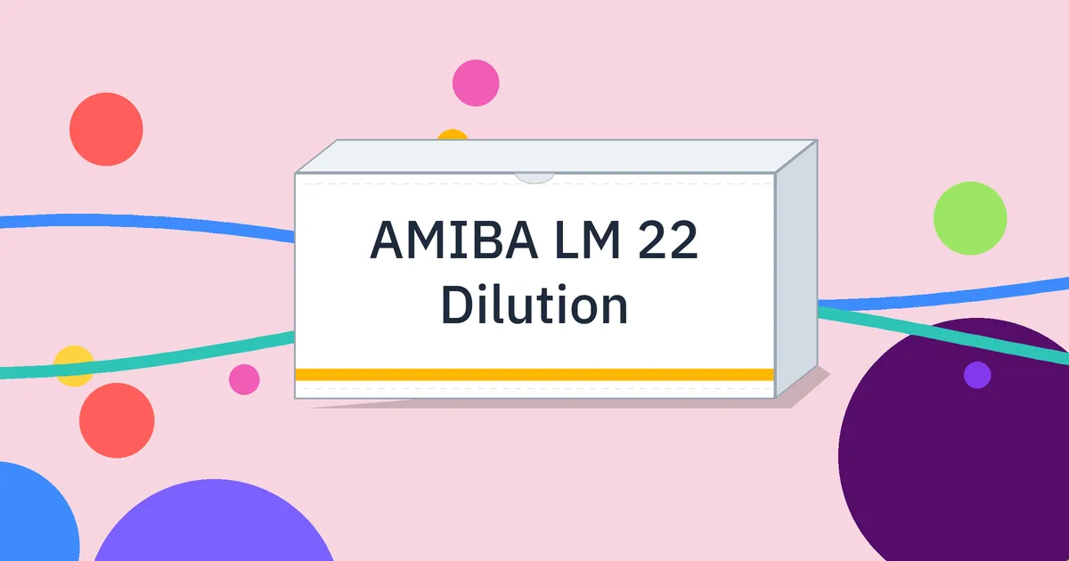 Symbolbild: Packung mit der Aufschrift AMIBA LM 22 Dilution (PZN 13318643) – Verfügbarkeit und Bezug in Apotheken in Frankfurt am Main