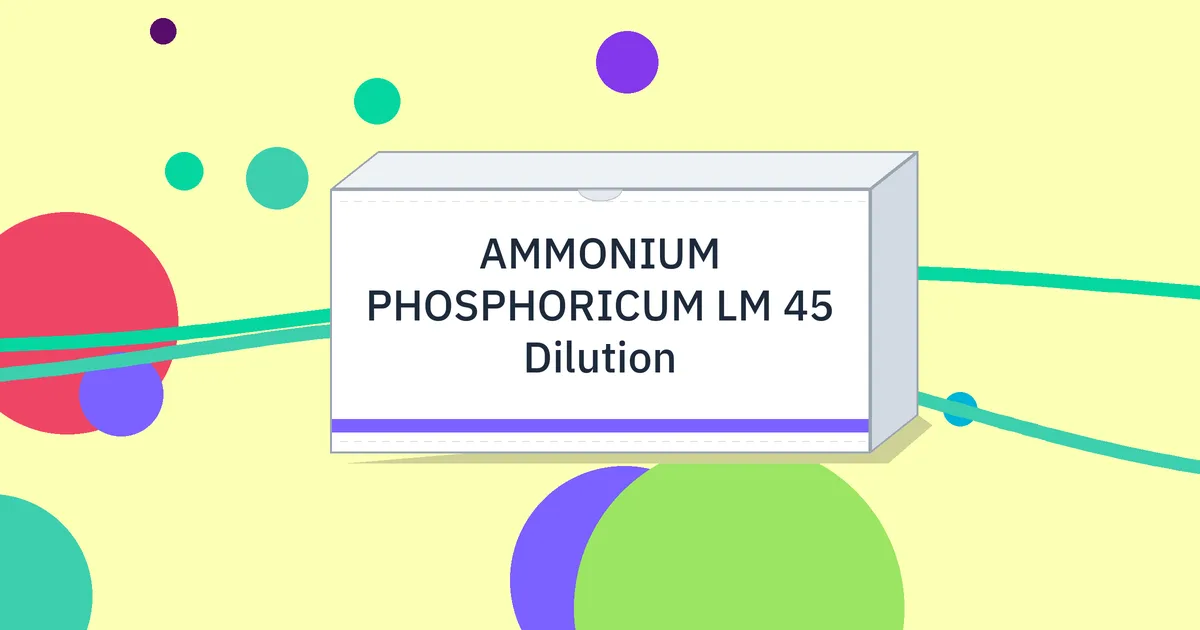 Symbolbild: Packung mit der Aufschrift AMMONIUM PHOSPHORICUM LM 45 Dilution (PZN 13322515) – Verfügbarkeit und Bezug in Apotheken in Frankfurt am Main