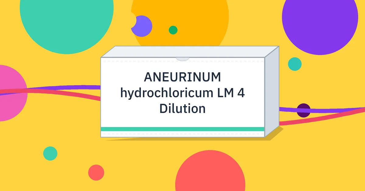 Symbolbild: Packung mit der Aufschrift ANEURINUM hydrochloricum LM 4 Dilution (PZN 13367423) – Verfügbarkeit und Bezug in Apotheken in Frankfurt am Main
