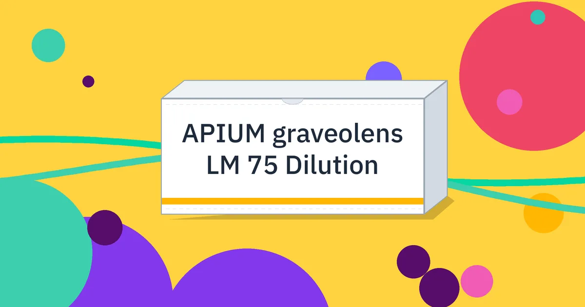 Symbolbild: Packung mit der Aufschrift APIUM graveolens LM 75 Dilution (PZN 13378817) – Verfügbarkeit und Bezug in Apotheken in Frankfurt am Main