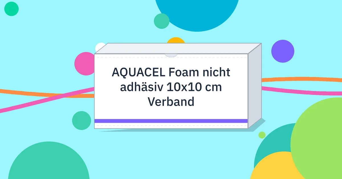 Symbolbild: Packung mit der Aufschrift AQUACEL Foam nicht adhäsiv 10x10 cm Verband (PZN 11159815) – Verfügbarkeit und Bezug in Apotheken in Frankfurt am Main