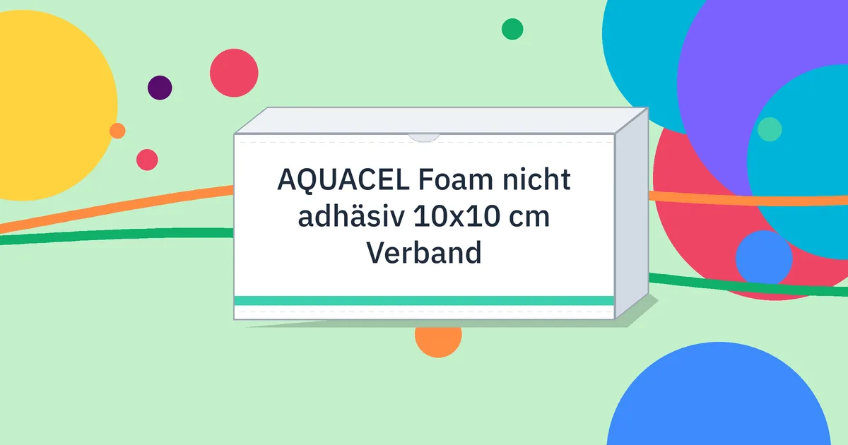 Symbolbild: Packung mit der Aufschrift AQUACEL Foam nicht adhäsiv 10x10 cm Verband (PZN 19293921) – Verfügbarkeit und Bezug in Apotheken in Frankfurt am Main