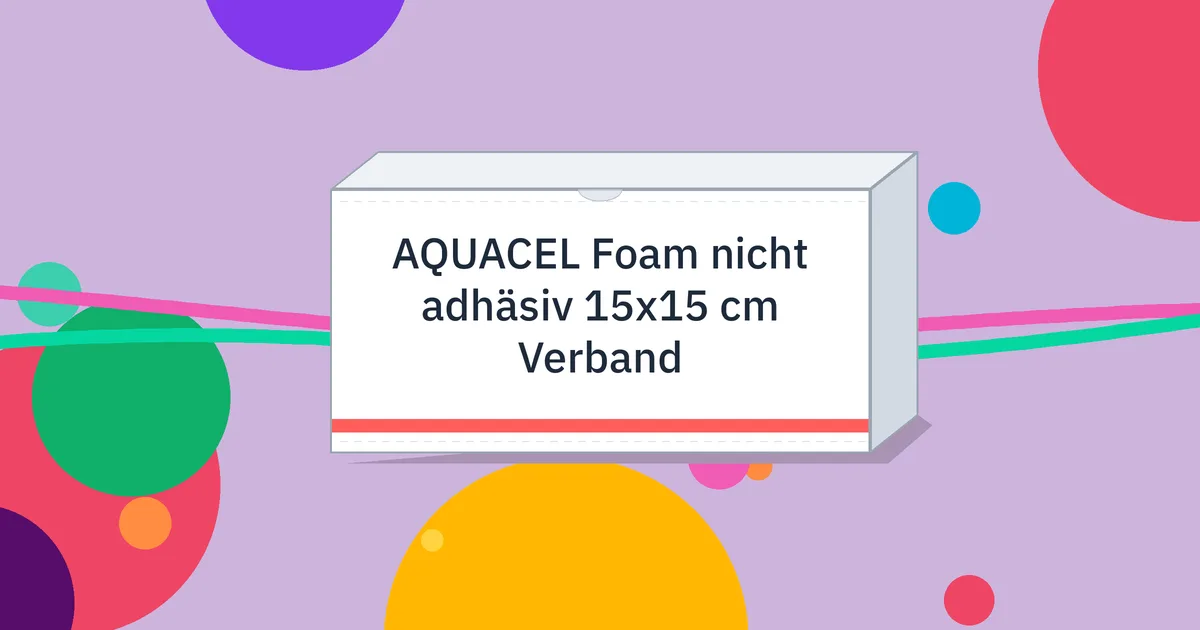 Symbolbild: Packung mit der Aufschrift AQUACEL Foam nicht adhäsiv 15x15 cm Verband (PZN 19433782) – Verfügbarkeit und Bezug in Apotheken in Frankfurt am Main