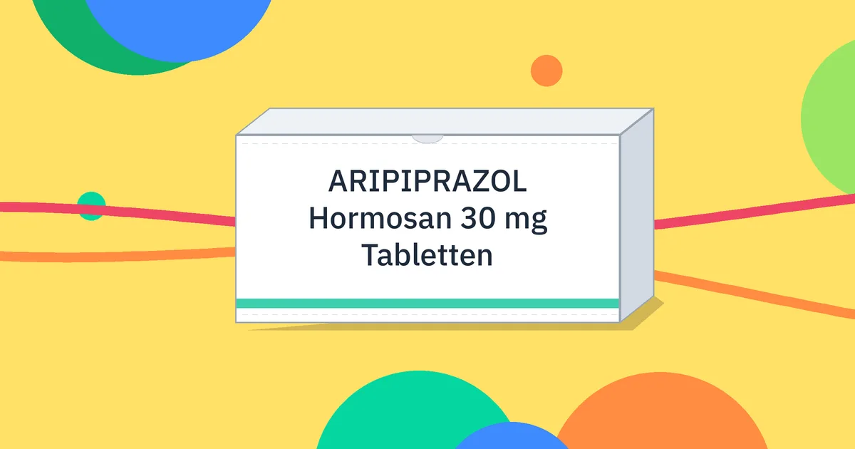 Symbolbild: Packung mit der Aufschrift ARIPIPRAZOL Hormosan 30 mg Tabletten (PZN 10754409) – Verfügbarkeit und Bezug in Apotheken in Frankfurt am Main
