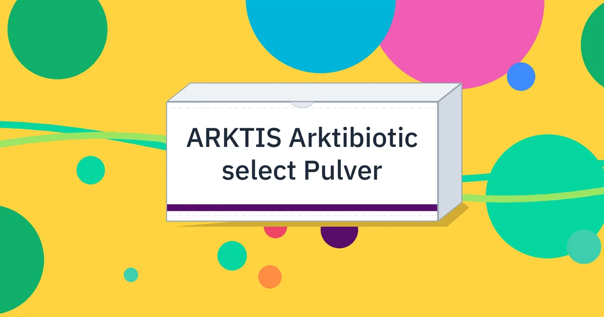 Symbolbild: Packung mit der Aufschrift ARKTIS Arktibiotic select Pulver (PZN 16024103) – Verfügbarkeit und Bezug in Apotheken in Frankfurt am Main