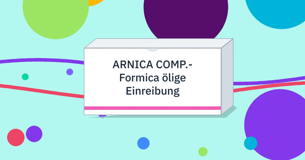 Symbolbild: Packung mit der Aufschrift ARNICA COMP.-Formica ölige Einreibung (PZN 00741601) – Verfügbarkeit und Bezug in Apotheken in Frankfurt am Main