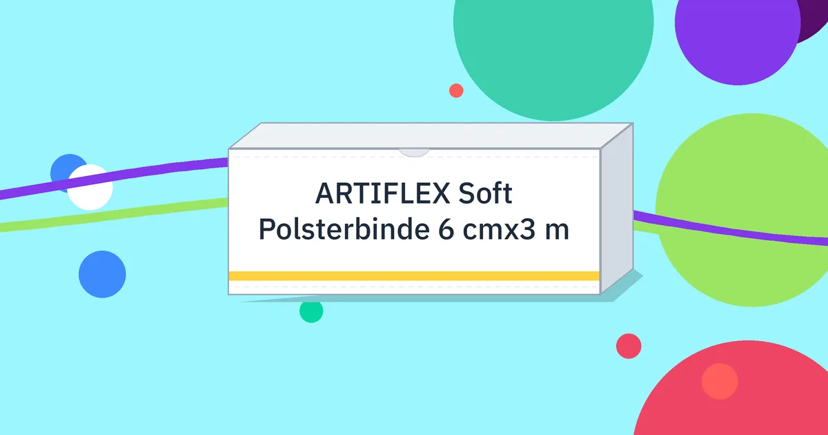 Symbolbild: Packung mit der Aufschrift ARTIFLEX Soft Polsterbinde 6 cmx3 m (PZN 07154427) – Verfügbarkeit und Bezug in Apotheken in Frankfurt am Main