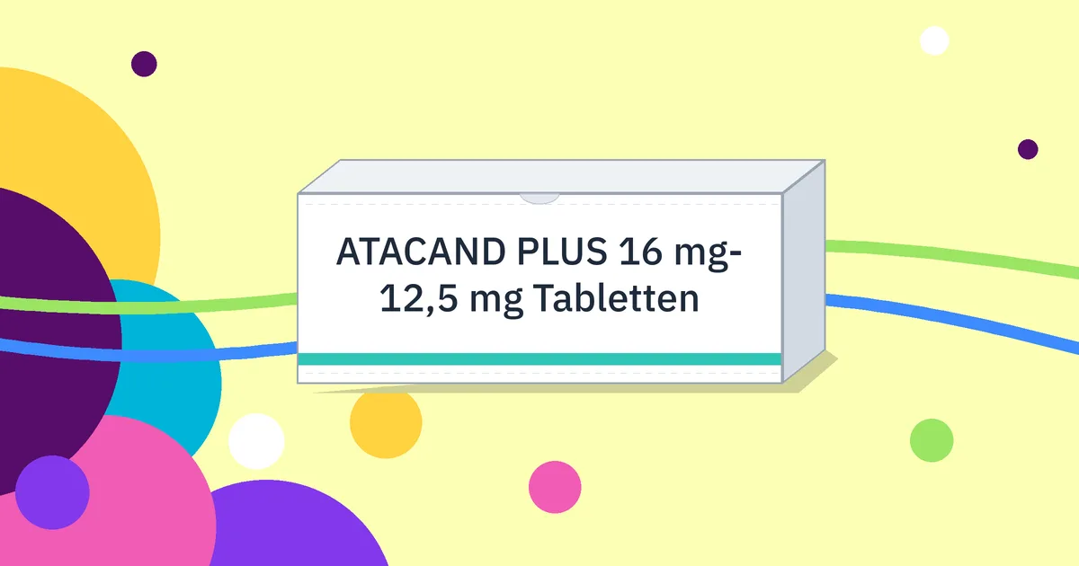 Symbolbild: Packung mit der Aufschrift ATACAND PLUS 16 mg-12,5 mg Tabletten (PZN 04649022) – Verfügbarkeit und Bezug in Apotheken in Frankfurt am Main