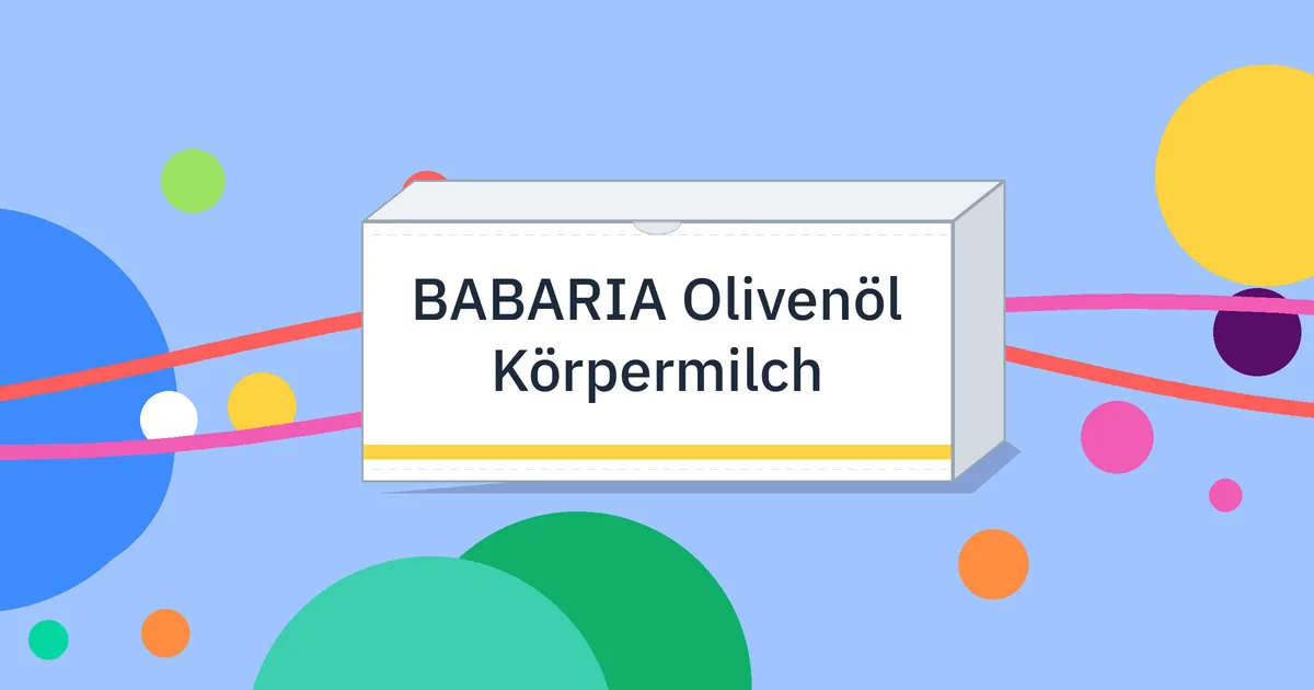 Symbolbild: Packung mit der Aufschrift BABARIA Olivenöl Körpermilch (PZN 11223453) – Verfügbarkeit und Bezug in Apotheken in Frankfurt am Main