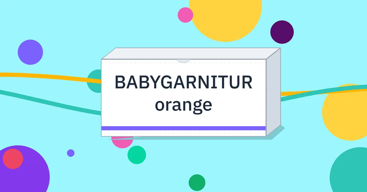 Symbolbild: Packung mit der Aufschrift BABYGARNITUR orange (PZN 03017142) – Verfügbarkeit und Bezug in Apotheken in Frankfurt am Main