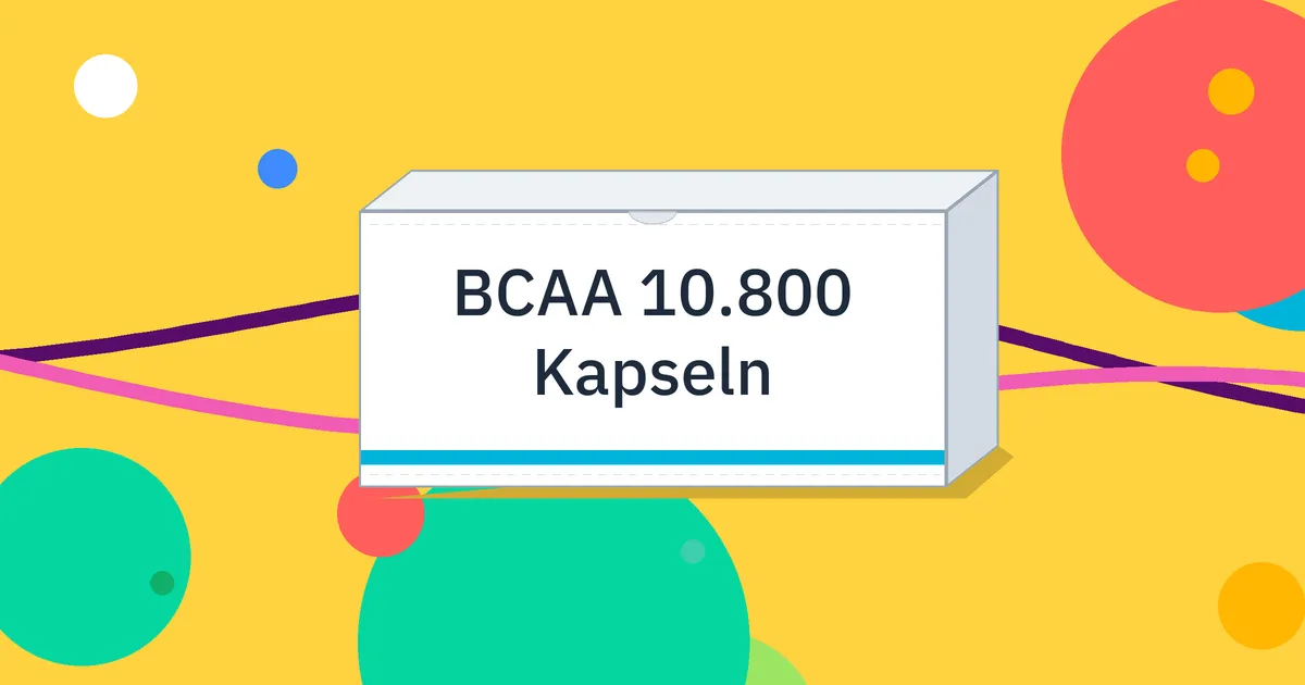 Symbolbild: Packung mit der Aufschrift BCAA 10.800 Kapseln (PZN 12700091) – Verfügbarkeit und Bezug in Apotheken in Frankfurt am Main