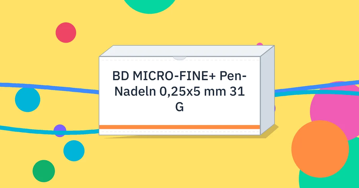 Symbolbild: Packung mit der Aufschrift BD MICRO-FINE+ Pen-Nadeln 0,25x5 mm 31 G (PZN 19711318) – Verfügbarkeit und Bezug in Apotheken in Frankfurt am Main