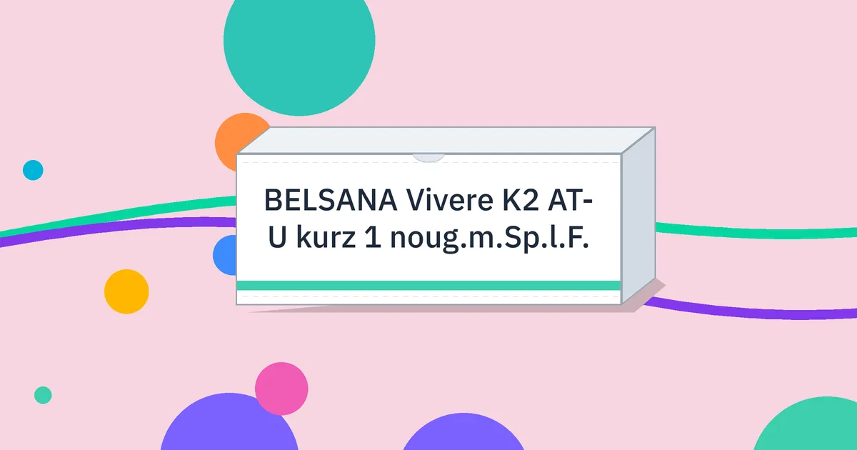 Symbolbild: Packung mit der Aufschrift BELSANA Vivere K2 AT-U kurz 1 noug.m.Sp.l.F. (PZN 08534936) – Verfügbarkeit und Bezug in Apotheken in Frankfurt am Main