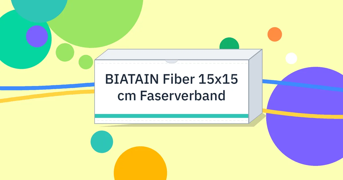 Symbolbild: Packung mit der Aufschrift BIATAIN Fiber 15x15 cm Faserverband (PZN 18120503) – Verfügbarkeit und Bezug in Apotheken in Frankfurt am Main
