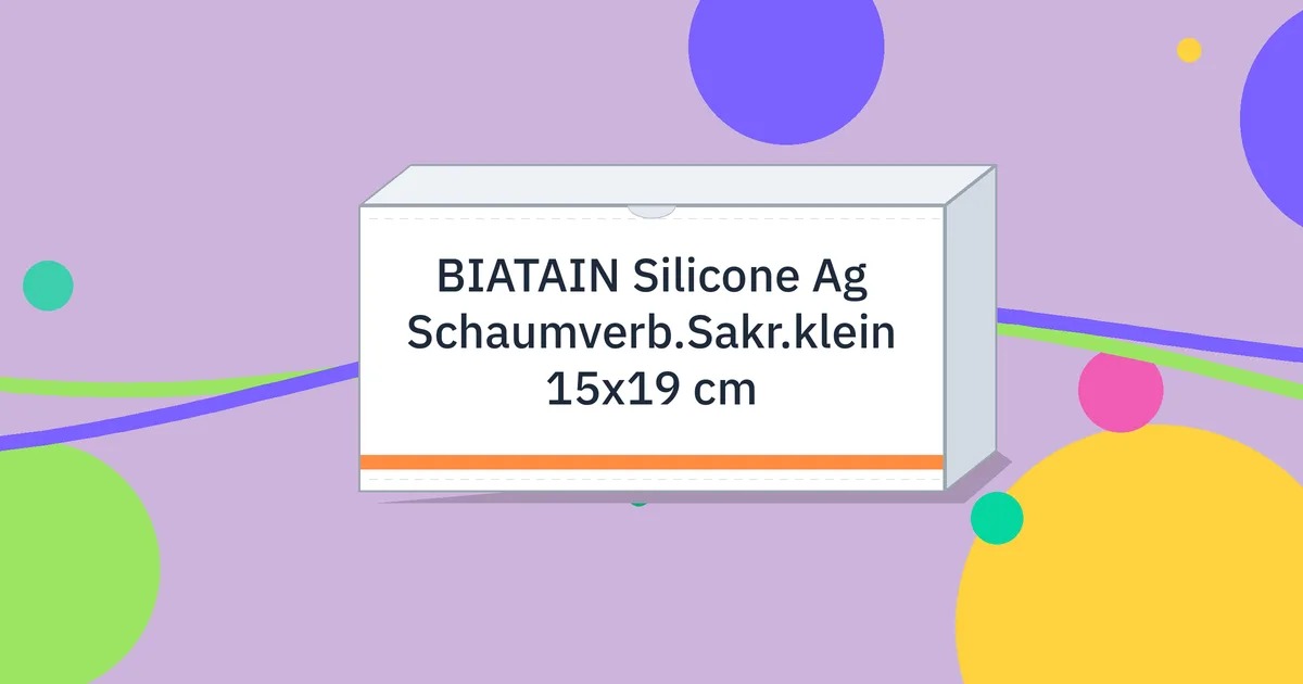 Symbolbild: Packung mit der Aufschrift BIATAIN Silicone Ag Schaumverb.Sakr.klein 15x19 cm (PZN 13704607) – Verfügbarkeit und Bezug in Apotheken in Frankfurt am Main