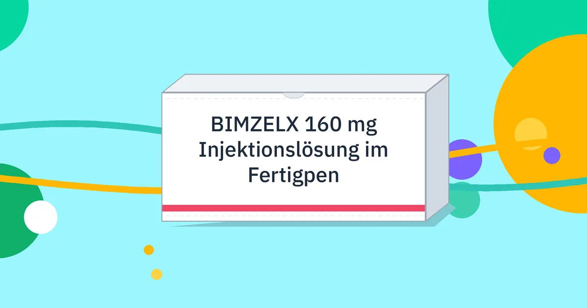 Symbolbild: Packung mit der Aufschrift BIMZELX 160 mg Injektionslösung im Fertigpen (PZN 19511312) – Verfügbarkeit und Bezug in Apotheken in Frankfurt am Main