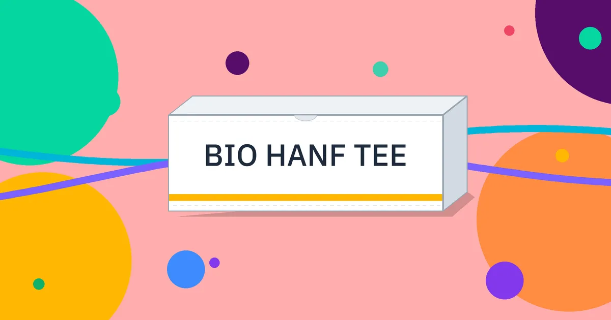Symbolbild: Packung mit der Aufschrift BIO HANF TEE (PZN 11218558) – Verfügbarkeit und Bezug in Apotheken in Frankfurt am Main