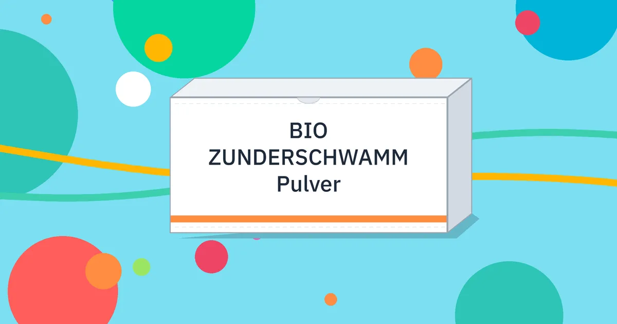 Symbolbild: Packung mit der Aufschrift BIO ZUNDERSCHWAMM Pulver (PZN 19892797) – Verfügbarkeit und Bezug in Apotheken in Frankfurt am Main