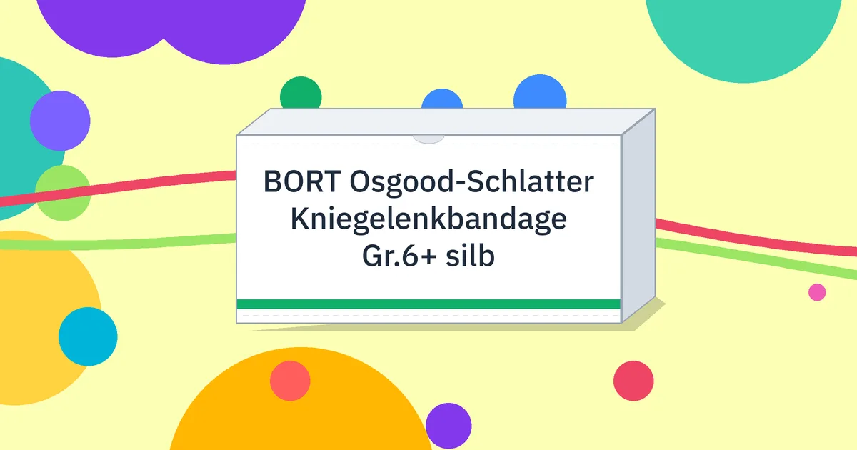 Symbolbild: Packung mit der Aufschrift BORT Osgood-Schlatter Kniegelenkbandage Gr.6+ silb (PZN 19634316) – Verfügbarkeit und Bezug in Apotheken in Frankfurt am Main
