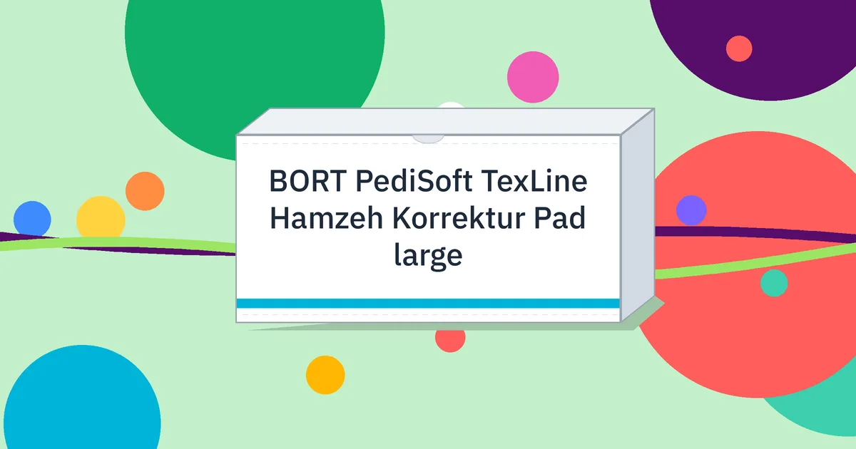 Symbolbild: Packung mit der Aufschrift BORT PediSoft TexLine Hamzeh Korrektur Pad large (PZN 00527836) – Verfügbarkeit und Bezug in Apotheken in Frankfurt am Main