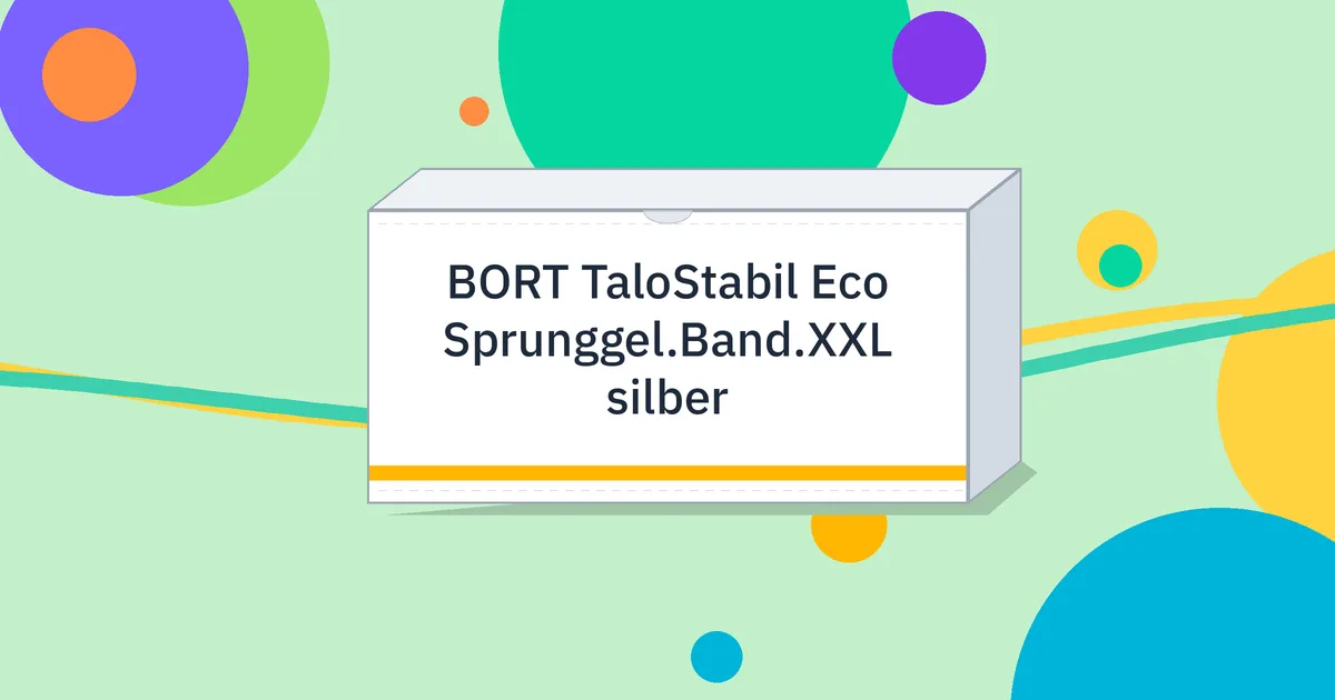 Symbolbild: Packung mit der Aufschrift BORT TaloStabil Eco Sprunggel.Band.XXL silber (PZN 10207771) – Verfügbarkeit und Bezug in Apotheken in Frankfurt am Main