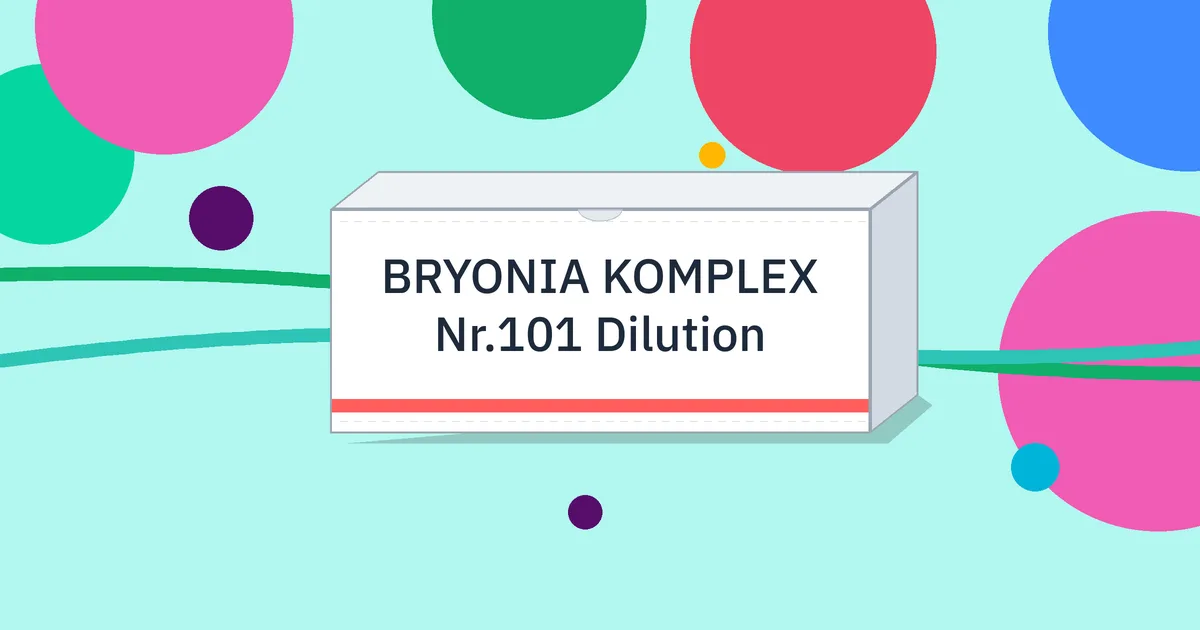 Symbolbild: Packung mit der Aufschrift BRYONIA KOMPLEX Nr.101 Dilution (PZN 01909853) – Verfügbarkeit und Bezug in Apotheken in Frankfurt am Main