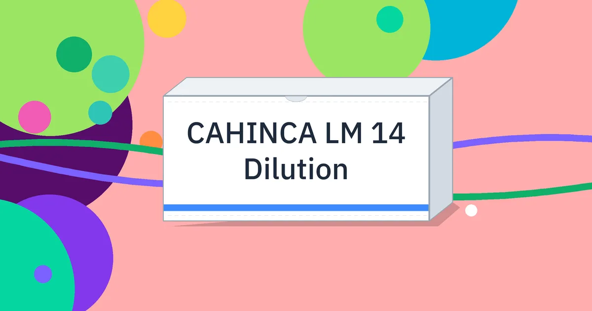 Symbolbild: Packung mit der Aufschrift CAHINCA LM 14 Dilution (PZN 13402993) – Verfügbarkeit und Bezug in Apotheken in Frankfurt am Main