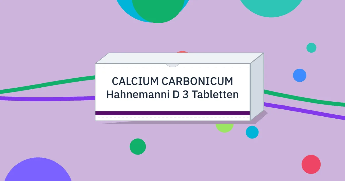 Symbolbild: Packung mit der Aufschrift CALCIUM CARBONICUM Hahnemanni D 3 Tabletten (PZN 02815539) – Verfügbarkeit und Bezug in Apotheken in Frankfurt am Main