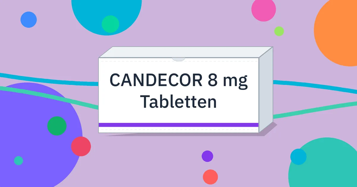 Symbolbild: Packung mit der Aufschrift CANDECOR 8 mg Tabletten (PZN 09633468) – Verfügbarkeit und Bezug in Apotheken in Frankfurt am Main
