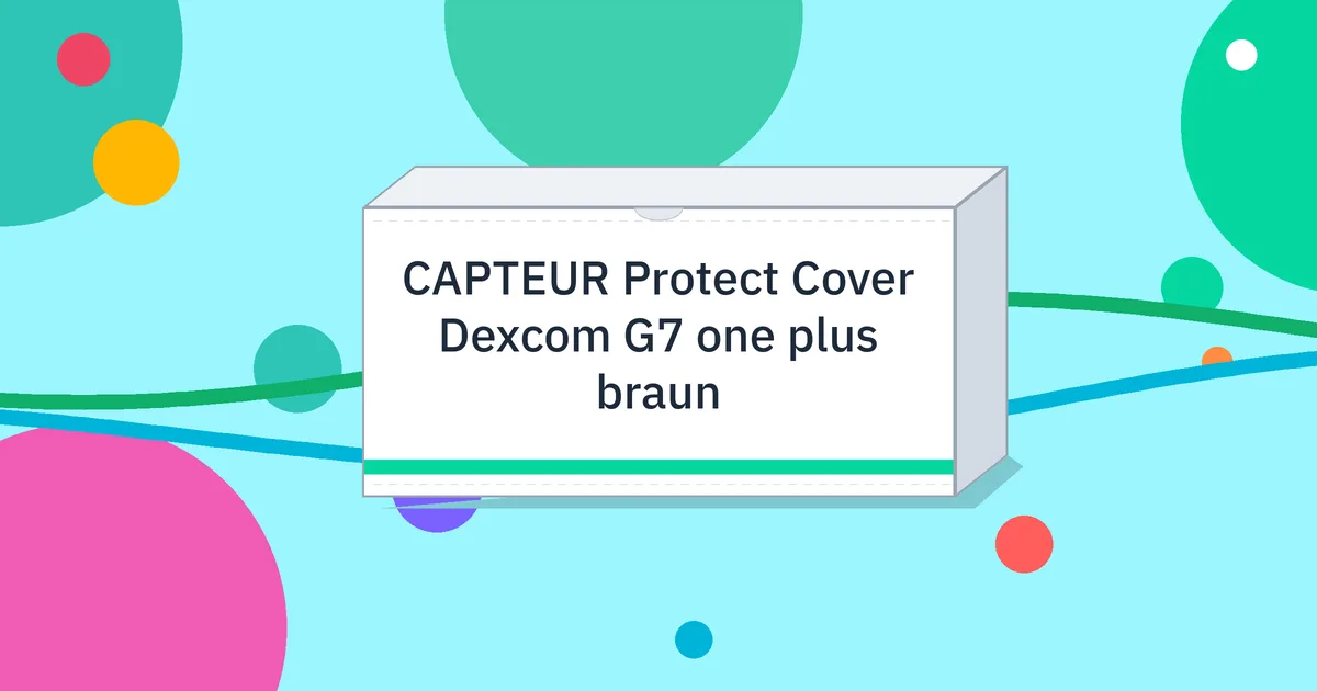 Symbolbild: Packung mit der Aufschrift CAPTEUR Protect Cover Dexcom G7 one plus braun (PZN 20203834) – Verfügbarkeit und Bezug in Apotheken in Frankfurt am Main