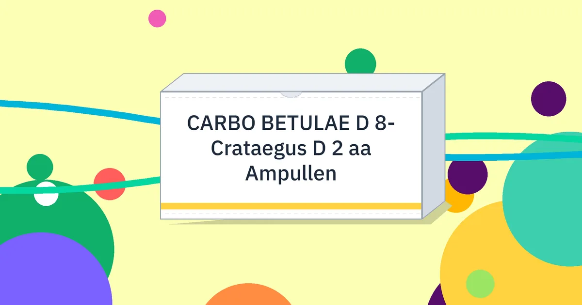 Symbolbild: Packung mit der Aufschrift CARBO BETULAE D 8-Crataegus D 2 aa Ampullen (PZN 01620176) – Verfügbarkeit und Bezug in Apotheken in Frankfurt am Main